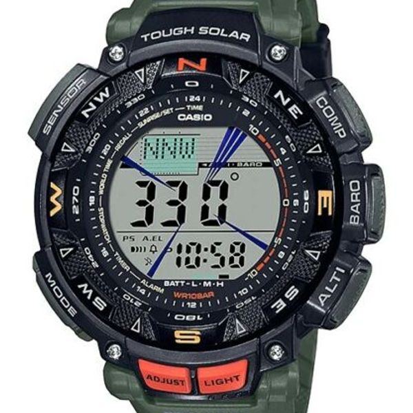 Casio G-Shock Pro-Trek Tough Solar Triple Sensor Green Resin Watch - PRG-240-3 | WatchCharts
