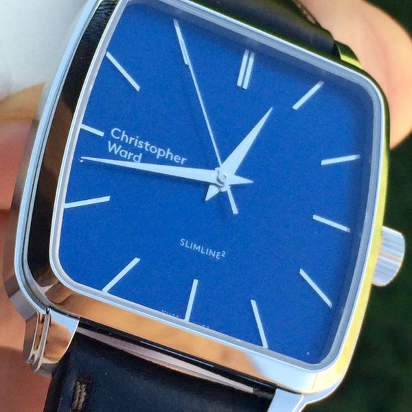 CHRISTOPHER WARD SLIMLINE 2 MALVERN C5 SQUARE BLUE DRESS WATCH MANUAL ...