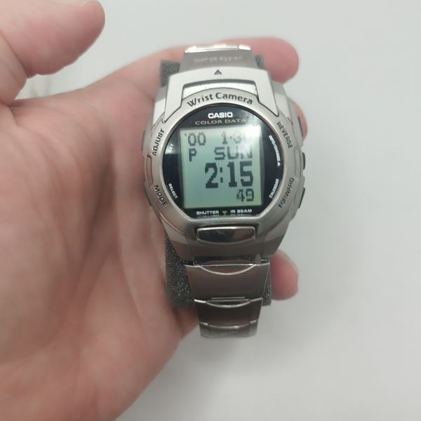 Casio Wrist Camera Watch WQV-3 42mm Silver Quartz Men's Vintage 2000 ...