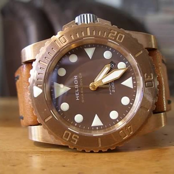 FS: ***SOLD*** HELSON Shark Diver 45mm Bronze - Two Custom/Two Helson ...