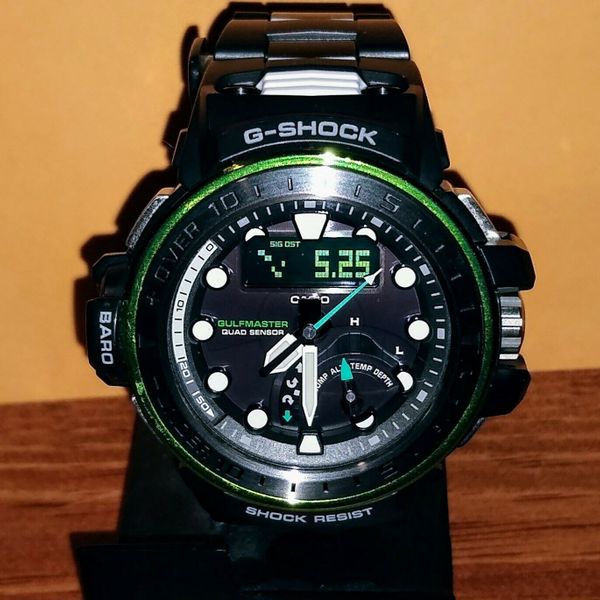 Casio G-Shock Gulfmaster Marine Blue GWN-Q1000MB w/bracelet! Full Kit ...