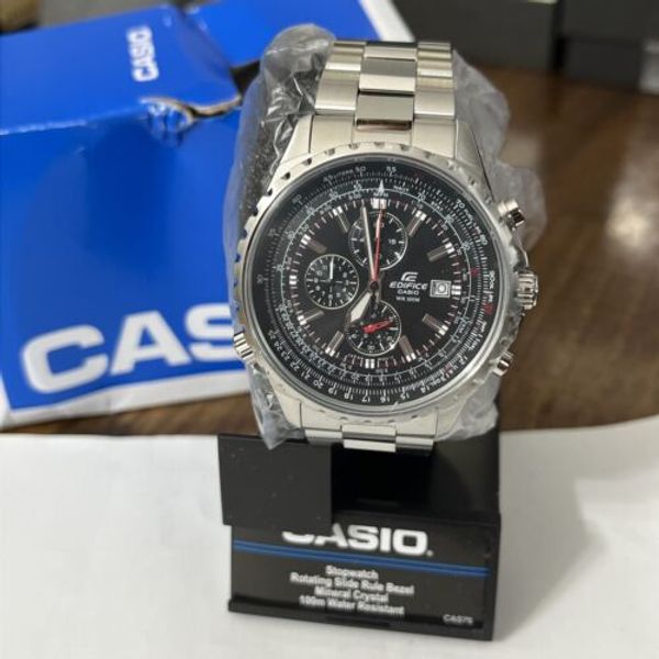 Casio EDIFICE Flight Computer Chronograph Stainless Men's Watch - EF ...