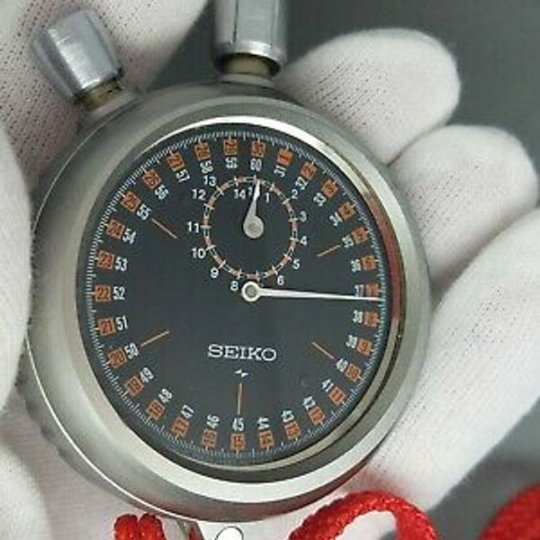 Rare SEIKO NOS STOPWATCH WIND UP STAINLESS 88-5080 ORIGINAL RETRO 80s ...