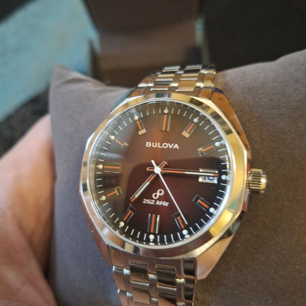 Bulova 96B401 Jet Star Red Dial 262 kHz Ultra High Frequency Quartz ...
