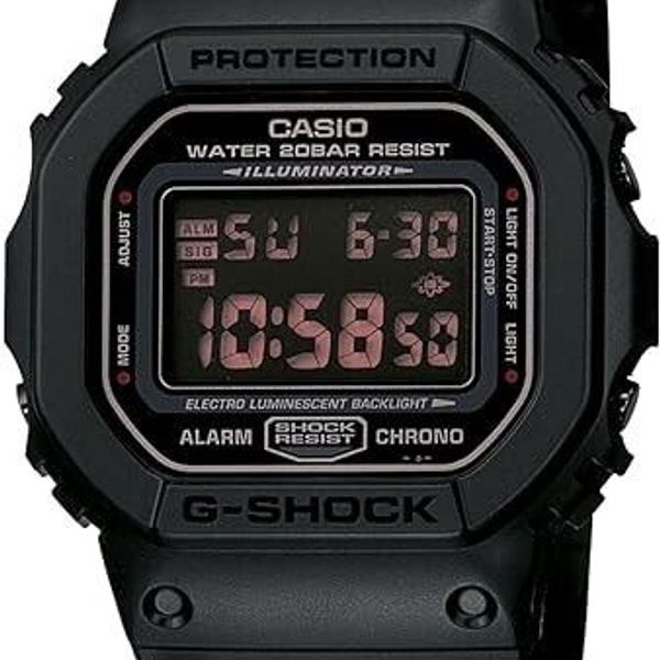 Casio G-Shock DW5600MS-1 DW-5600MS-1DRMilitary Matt Black Digital Watch ...