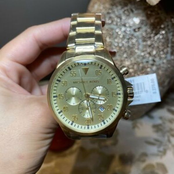 Michael Kors MK 8491 Gage Chronograph Gold Tone Men s Luxury Watch BRAND NEW WatchCharts