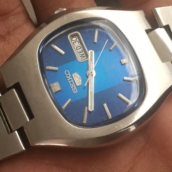 Vintage Seiko 6319-5010 Mens Automatic watch Blue sunburst dial great ...