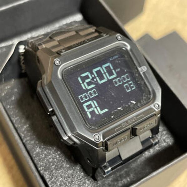 NIXON Regulus SS A1268 All Black Men's Digital Stainless Steel Sport ...