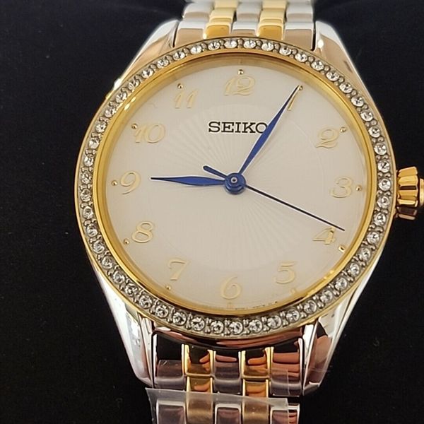 SEIKO SUR392 Crystals Quartz White Dial Ladies Watch | WatchCharts ...
