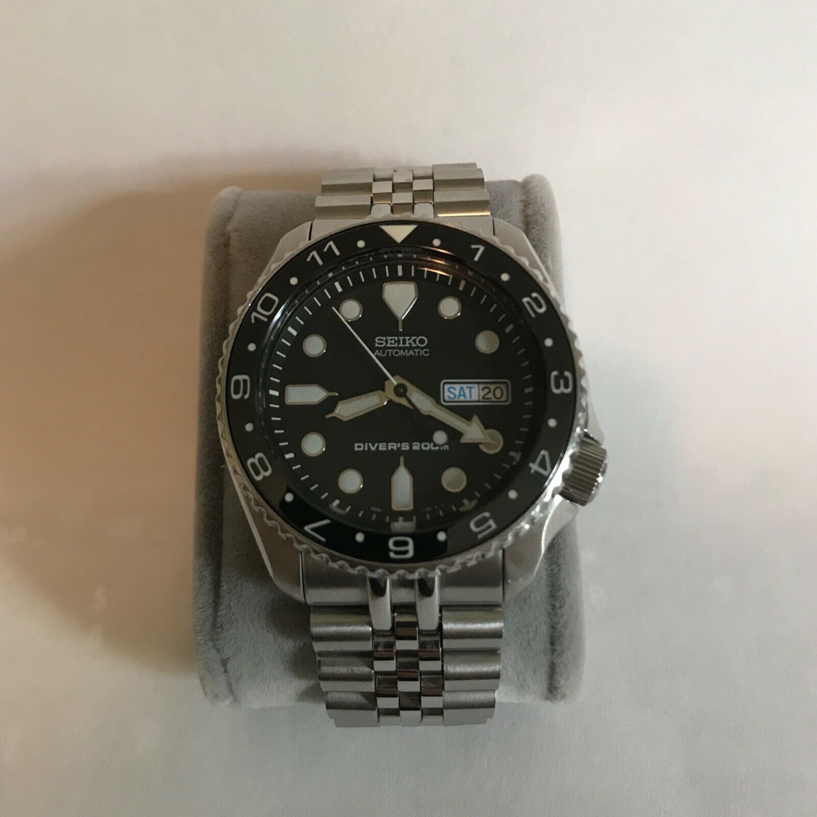 Seiko SKX007 with SKX171 Dial Ceramic Lumed Bezel GMT 12 hour Strapcode ...