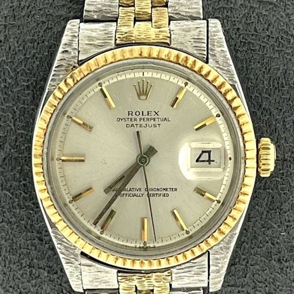 1966 Rolex Datejust 1601 Silver Dial John Bull Two Tone Bracelet No ...