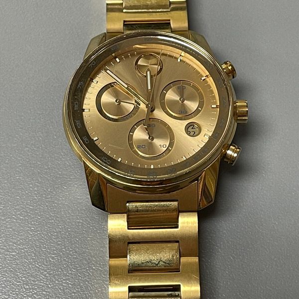 Movado Men's Watch Bold Swiss Quartz Gold Tone Stainless Steel 44mm ...