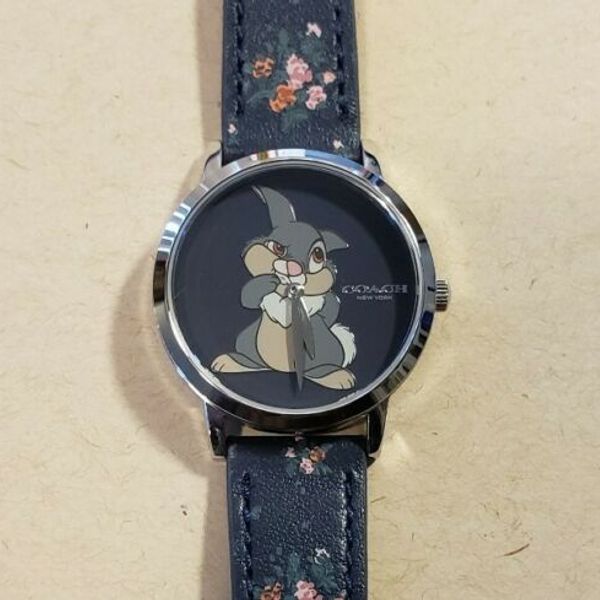 COACH DISNEY X CHELSEA WATCH WITH 32MM THUMPER FACE & BLACK FLORAL ...