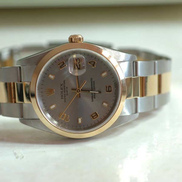 Rolex 15203 Oyster Perpetual Date Steel /18K Yellow Gold Box/Papers Ex ...