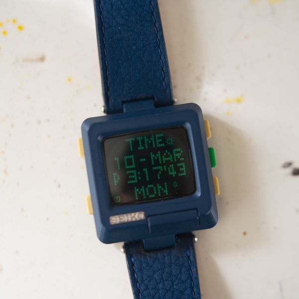 Seiko Timetron W853-4000 Digital Watch 90s Vintage Navy SCWA007 Rare ...