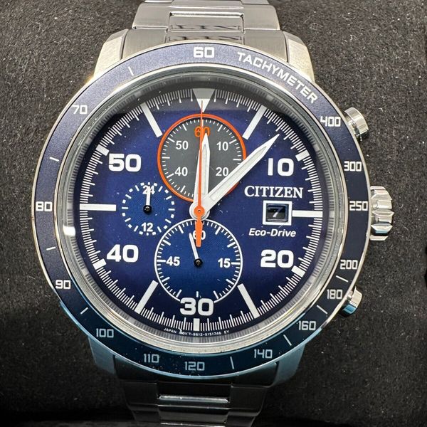 Citizen Brycen Chronograph Eco-Drive Blue Dial Men's Watch CA0850-59L ...