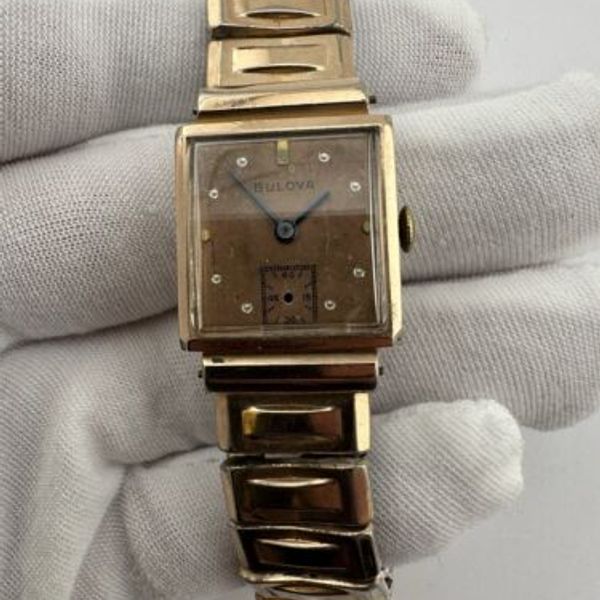 Vintage 1940s Bulova 14k Rose Gold Filled 8AE 17j Menâ s Watch - As Is ...