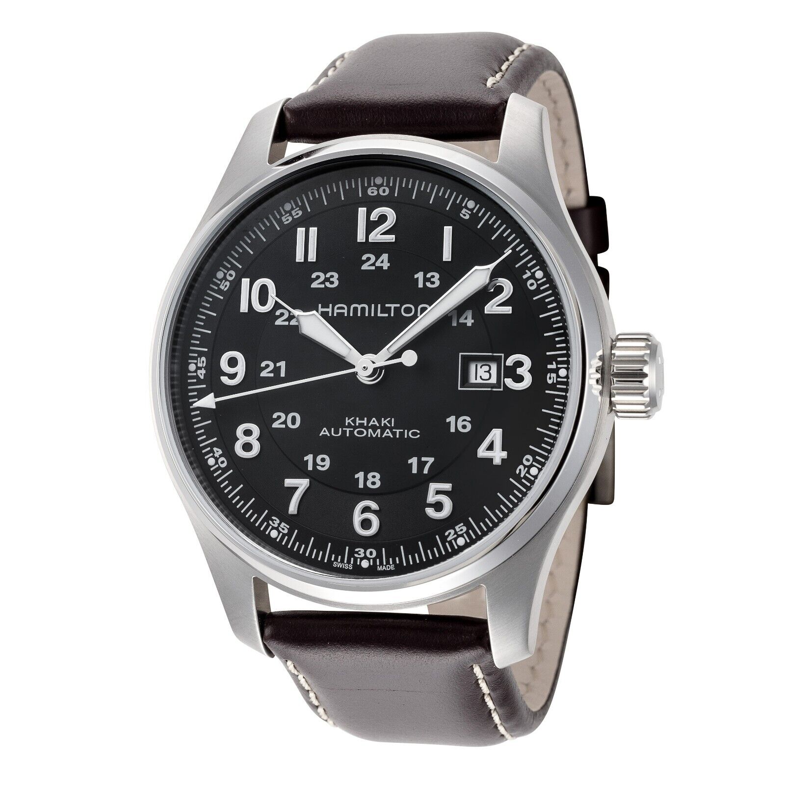 Hamilton Men's H70625533 Khaki Field Officers 44mm Automatic Watch ...