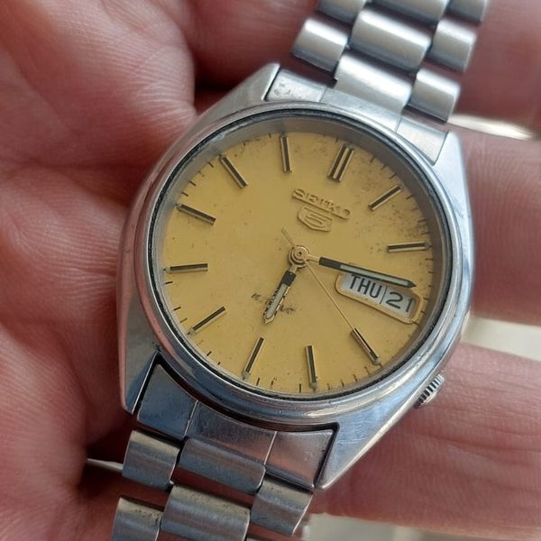 Vintage Seiko 5 Automatic 17 Jewels Gold Dial From Japan | WatchCharts Marketplace