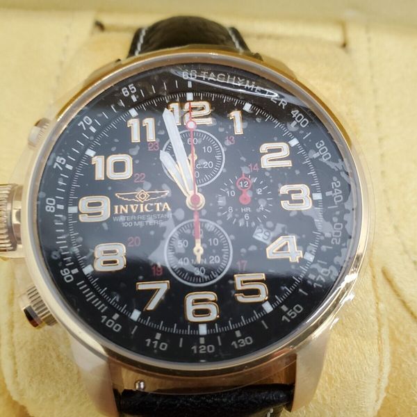 LH Invicta I-Force 3330 Leather Chronograph Watch - 46" Case Size ...