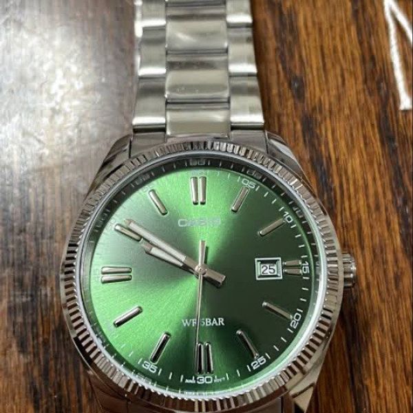 Casio 'Vintage MTP' Green Dial 38mm Watch MTP-1302PD-3AVEF *SIZE ...