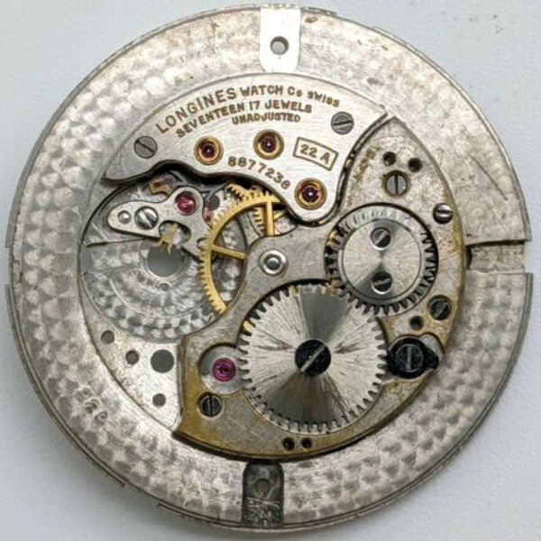 Vintage Longines Cal. 22A 17 Jewel wrist watch movement for repair ...
