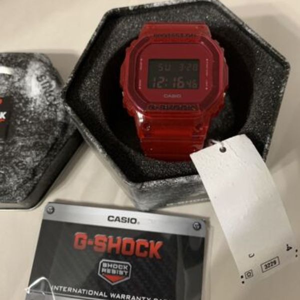 Casio G-Shock DW5600 Color Skeleton Digital Resin Red Men's Watch ...
