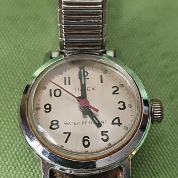 Timex Watch Women's Manual Wind Working Good Time Vintage Red Sweeping ...