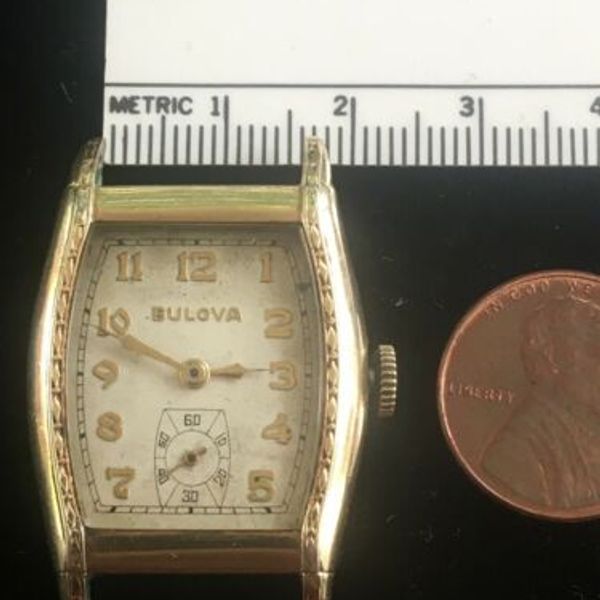Bulova Mens Tonneau Shaped 1940 Era Watch 10k Rgp Running Original 15 ...