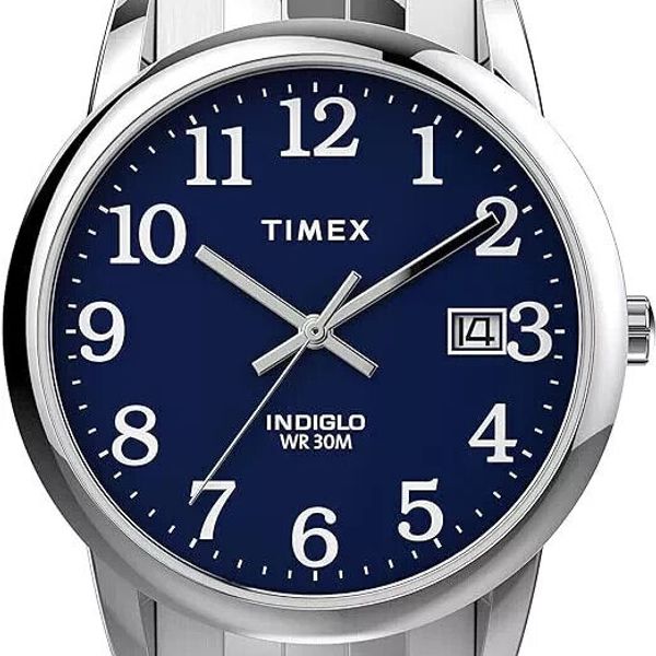 Brand Newb Timex Men TW2V05500 Easy Reader Blue Dial Stainless ...