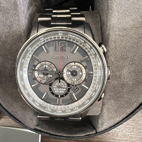 Citizen Men's Nighthawk Eco-Drive Gray Gunmetal Chronograph 42mm Watch ...