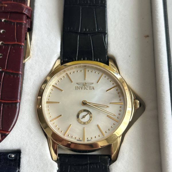NOS Invicta Watch Swiss Slim Limited Edition GoldTone,Pearl #5108 Size ...