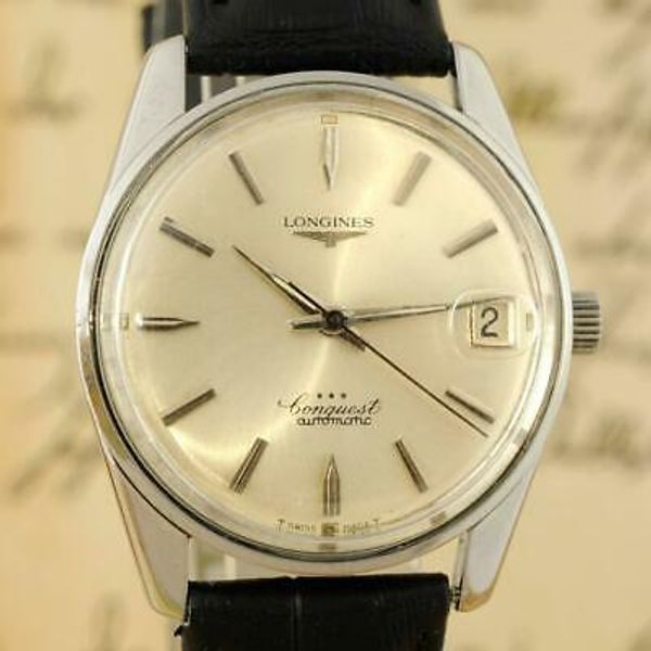 ALL ORIGINAL GENTS LONGINES CONQUEST FISH MEDALLION AUTOMATIC DATE ...