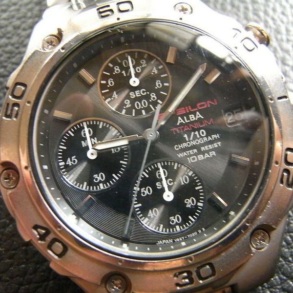 RARE SEIKO ALBA TITANIUM 1/10CHRONOGRAPH v657-7020 | WatchCharts ...
