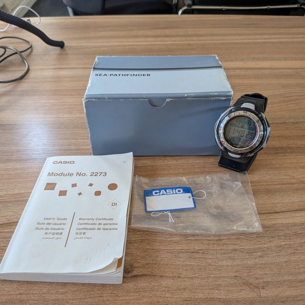 Casio Vintage Digital Watch Sea Pathfinder Triple Sensor Moon Baro 2273 ...