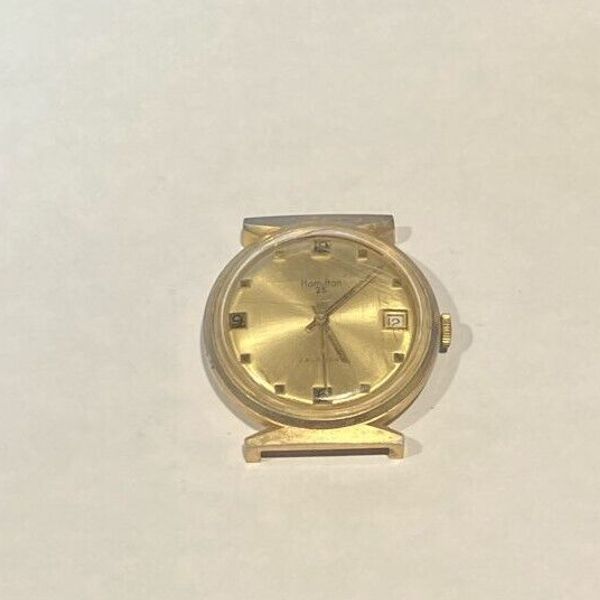 HAMILTON 25 Calendar Champagne Swiss Made Men's Watch No Band but WORKS ...