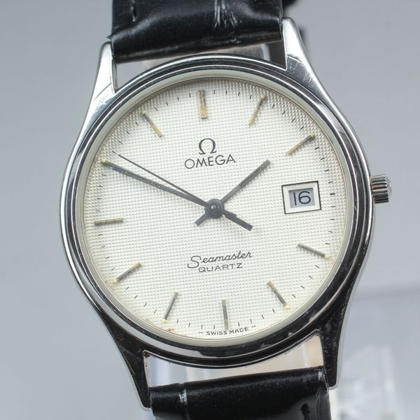 New Batt [N MINT] OMEGA Seamaster Cal.1430 Silver 33mm Menâ s Quartz ...