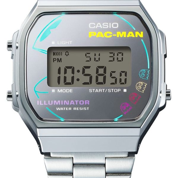 Casio x PAC-MAN Special Edition (36.3mm) Silver Digital Dial / A168WEPC ...