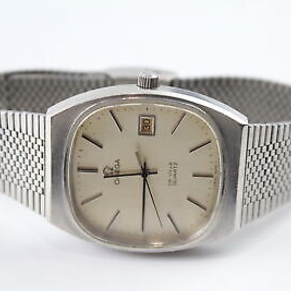 Mens Vintage Omega De Ville Squared Dial Steel Watch Quartz SPARES ...