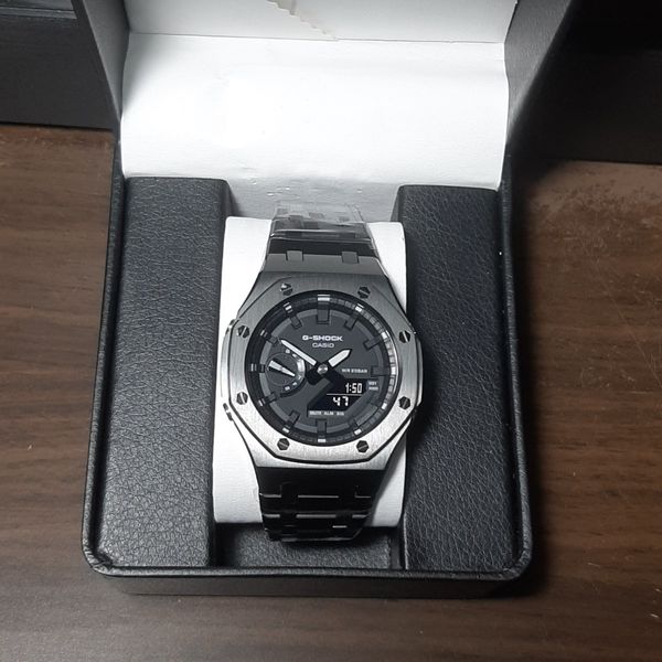 Casio G Shock GA2100 CasiOak AP Royal Oak Mod Black Stainless Steel ...