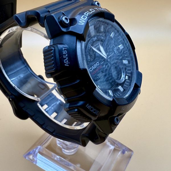 Casio AEQ-110W-1AVEF Ani-Digi Men's World Time Multidial Telememo Watch ...