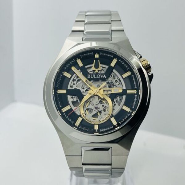 Bulova Maquina Men's Classic Automatic Skeleton Dial Steel 46mm Watch ...