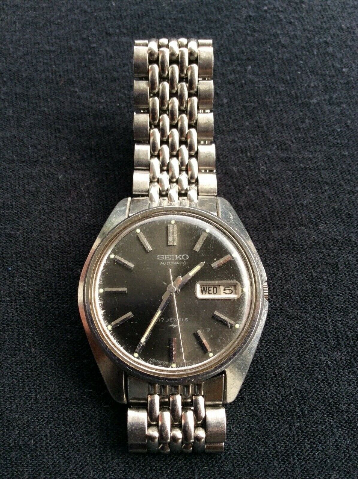 SEIKO 7006-8007 AUTOMATIC WATCH W ORIGINAL RICE BEAD BAND RUNS ...