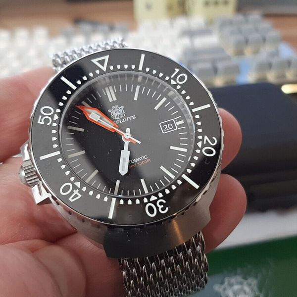 SteelDive DIVER SD1989 Omega 600 homage, 45MM, Mesh, NH35, EXCELLENT ...