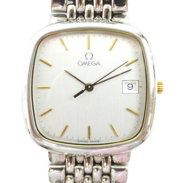 Omega Deville 1451/439.1 Watch Men's 33mm Square Quartz White Dial Date ...