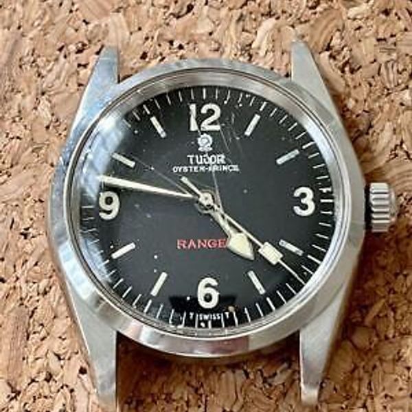 TUDOR Small Rose Red Ranger Screw Crown Automatic Black Dial Hand ...