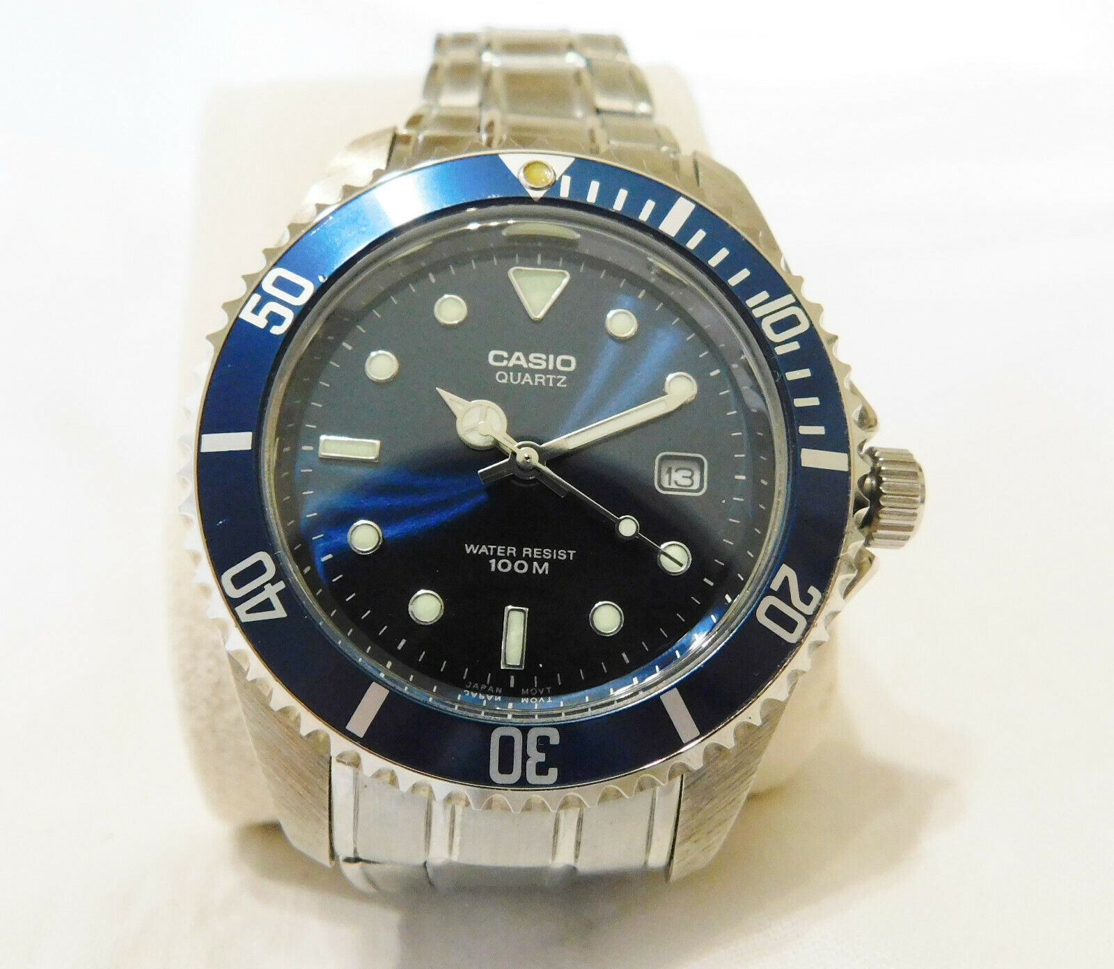 CASIO DIVER MTD-1010 MOD.1346 SUBMARINER STYLE BLUE DIAL MINTY ...