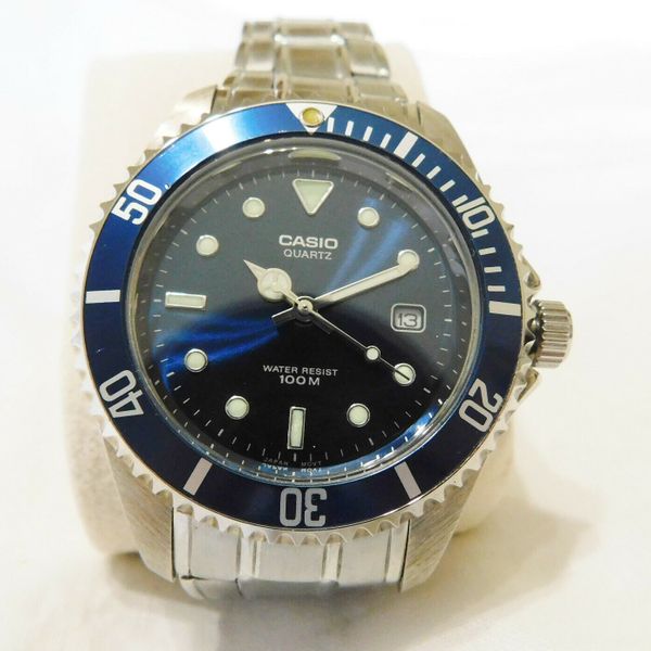 CASIO DIVER MTD-1010 MOD.1346 SUBMARINER STYLE BLUE DIAL MINTY ...