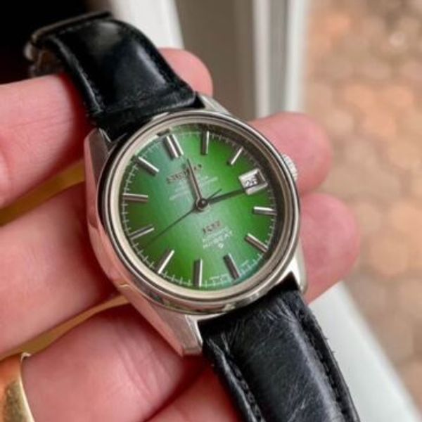 Vintage King Seiko Chronometer Hi-Beat 5625-7040 Rare Green Dial Automatic Watch | WatchCharts ...