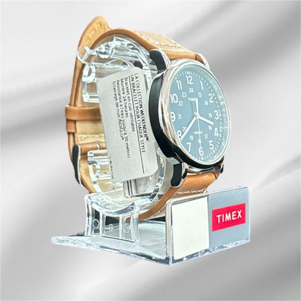 Timex Weekender 2-piece 40mm Silver Case Brown Leather Strap Watch ...